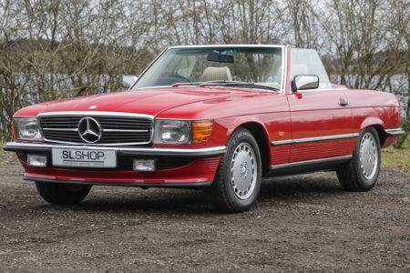 A post 86 Signal Red Full House - 300SL, 420SL, 500SL and 560SL all in ...