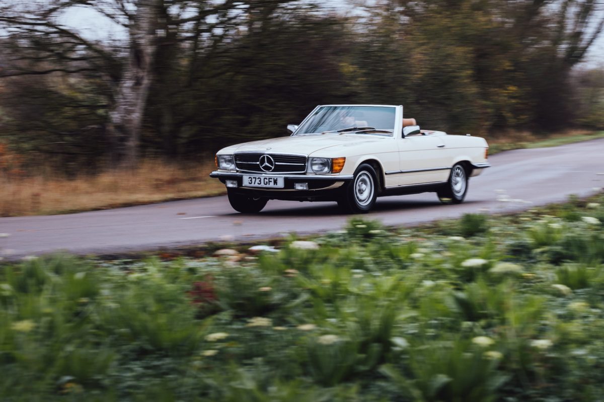 Ivory Mercedes 380SL (R107) For Sale