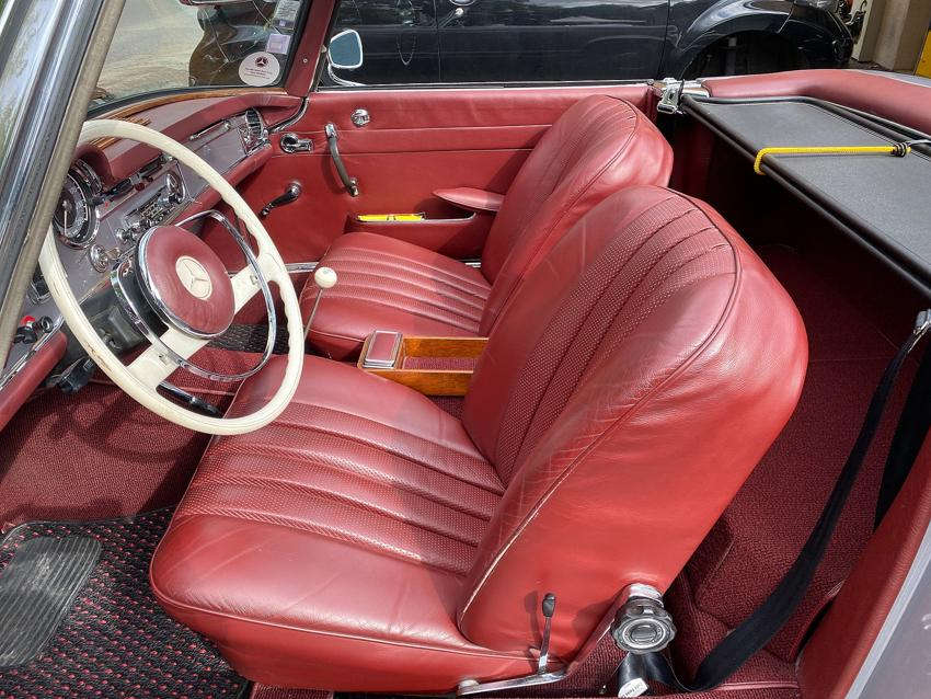 1966 Mercedes-Benz 230SL LHD Pagoda Silver with Red Leather interior ...