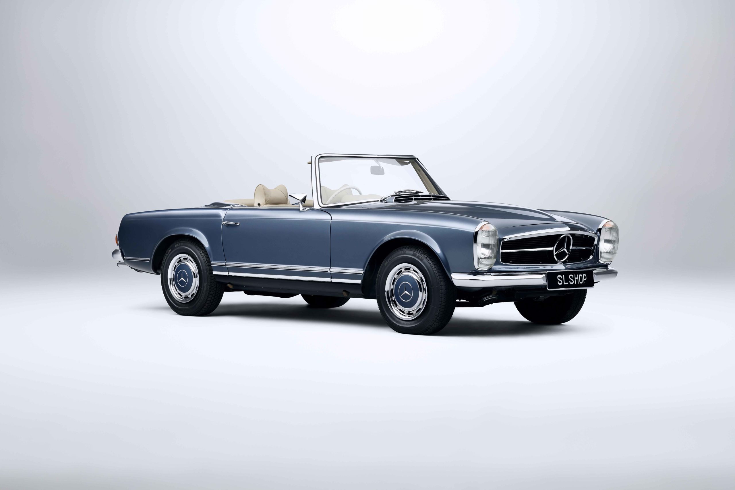 1970 Mercedes Benz W113 280SL Medium Blue (396) with Cream Beige ...