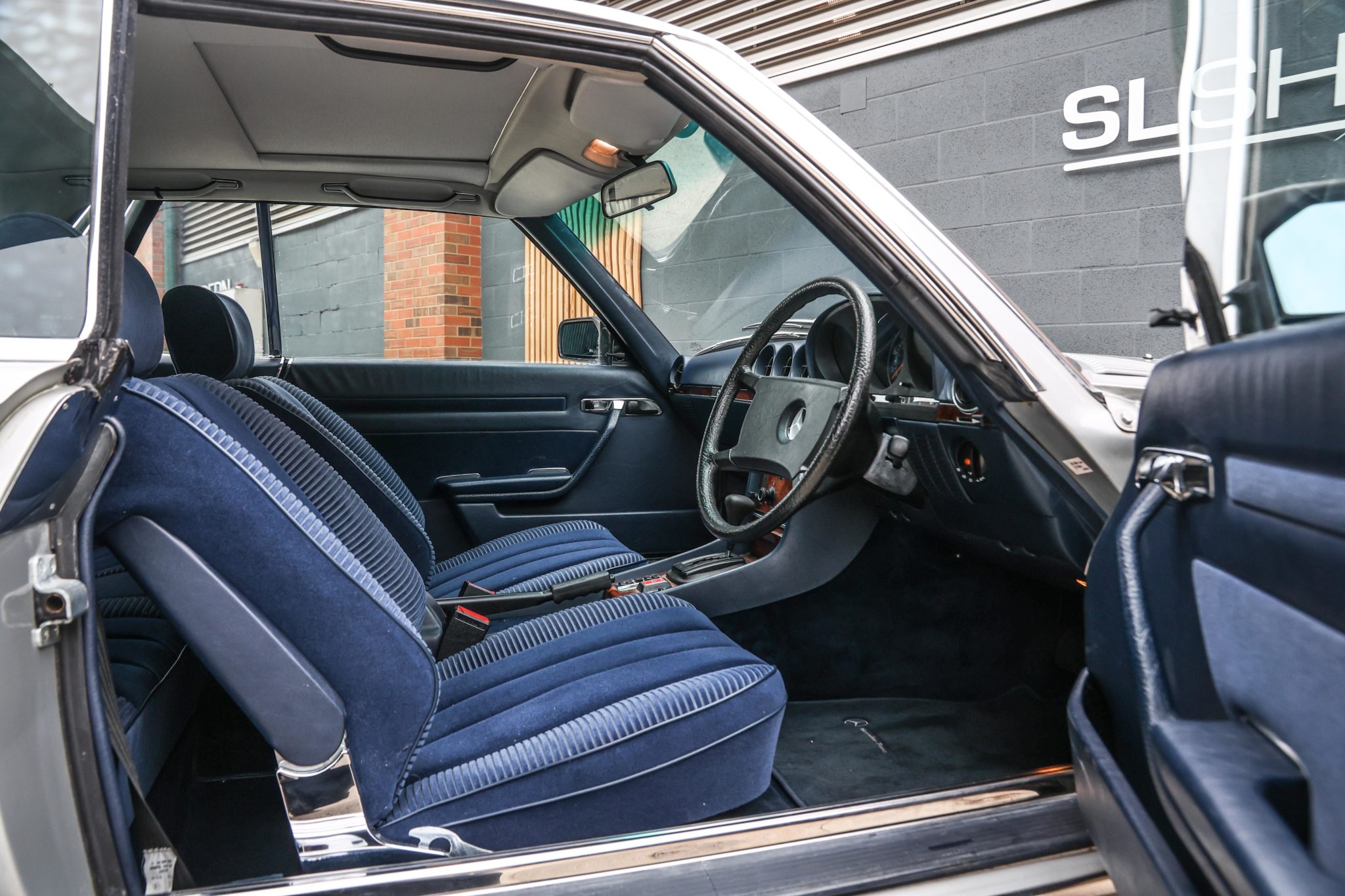 1981 Mercedes Benz C107 280SLC Astral Silver (735) with Blue Velour ...