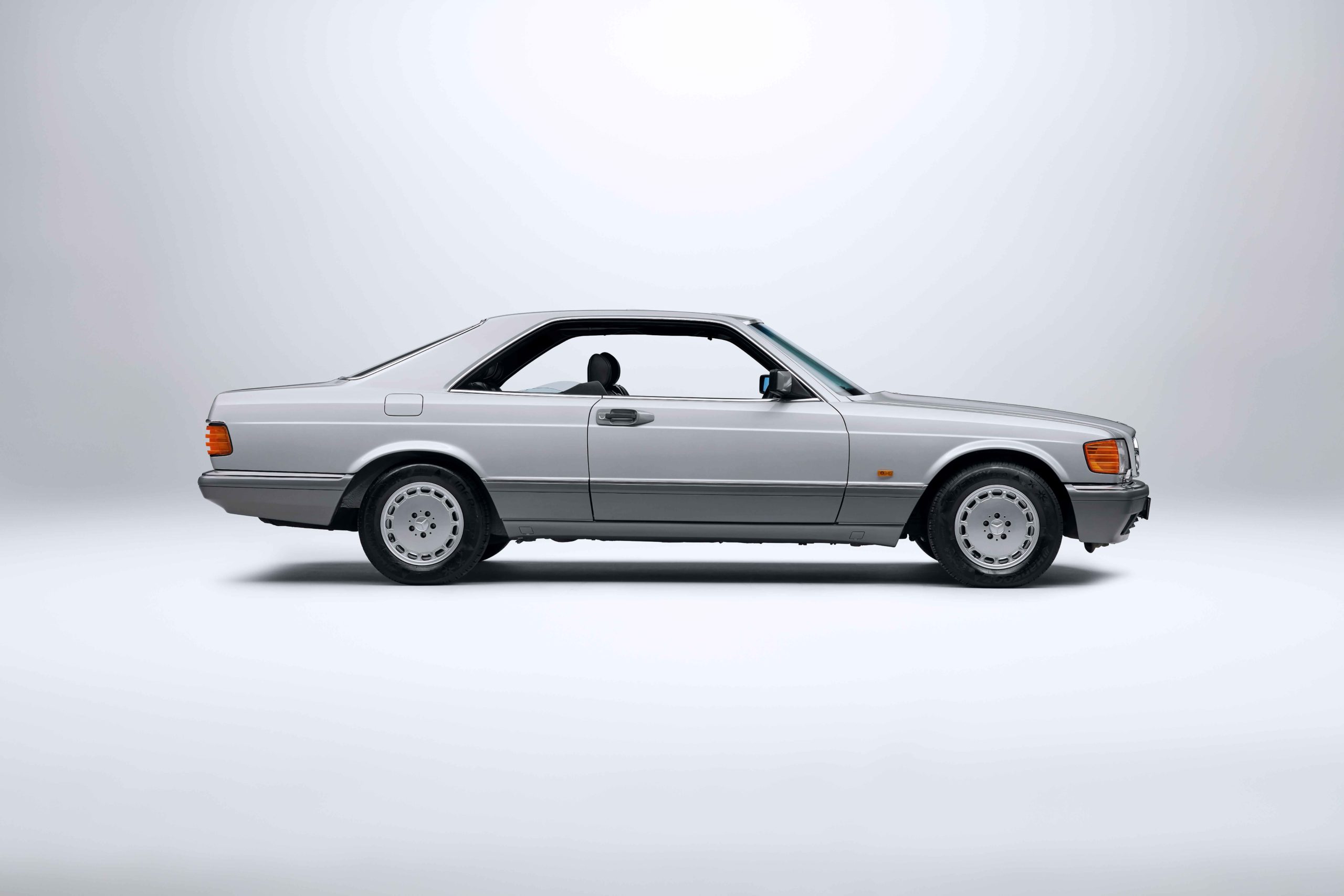 1988 Mercedes Benz W126 560SEC Astral Silver (735) with Black Leather (271) E340LYO - The SLSHOP