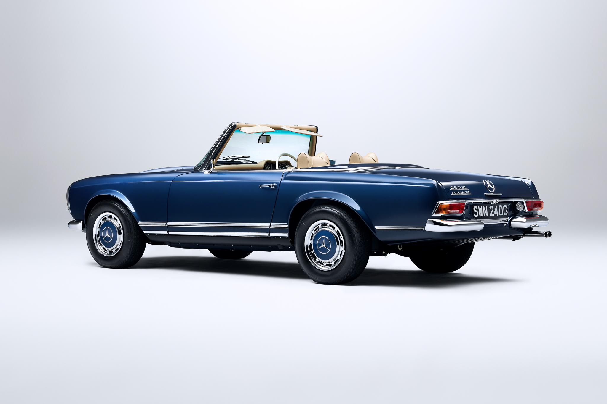1969 Mercedes Benz W113 280SL Automatic Medium Blue (387) with Cream ...