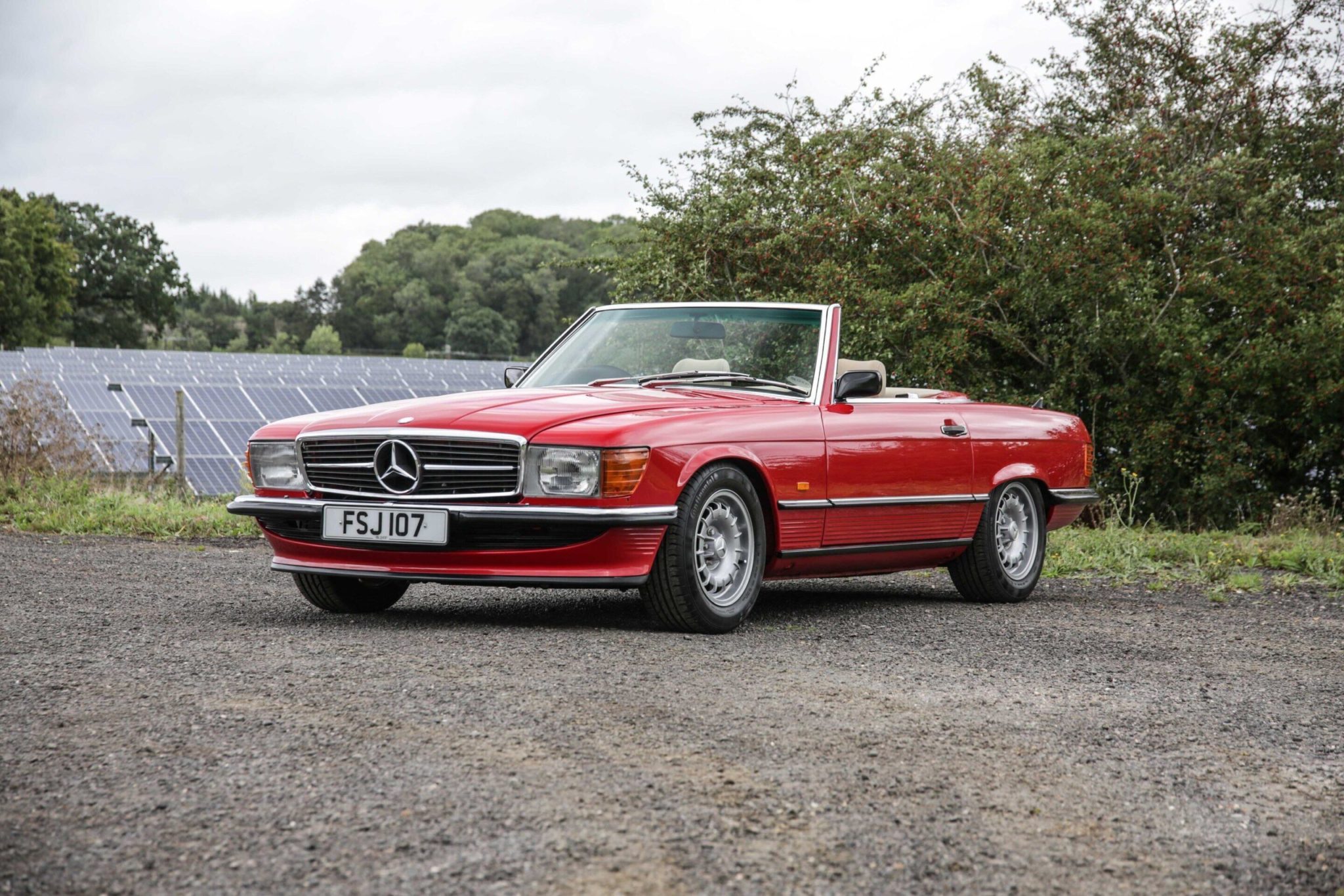 1989 Mercedes Benz R107 300SL Sportline Signal Red (568) with Beige ...