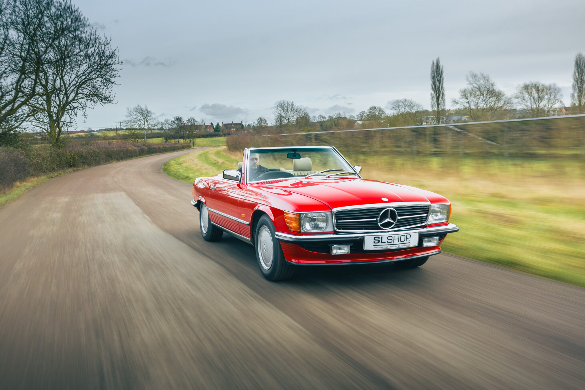 1989 Mercedes-Benz R107 300 SL RHD Auto Signal Red (568) with Cream ...