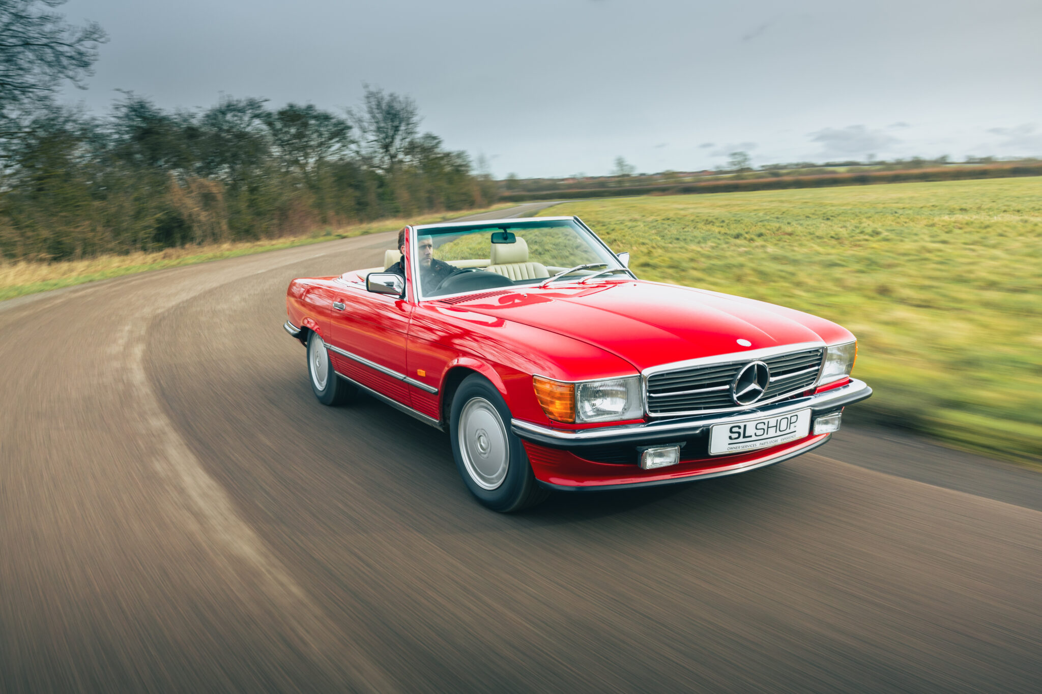 1989 Mercedes-Benz R107 300 SL RHD Auto Signal Red (568) with Cream ...