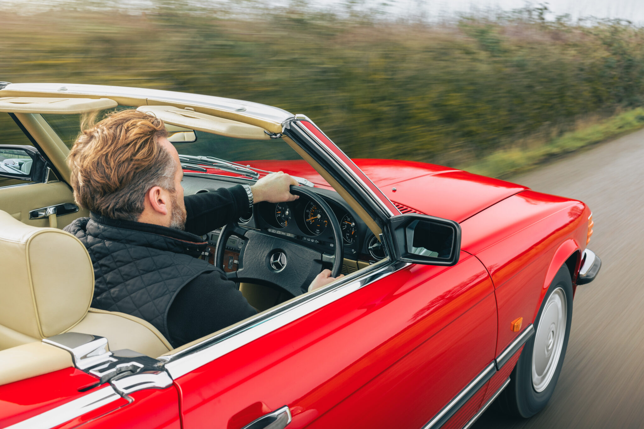 1989 Mercedes-Benz R107 300 SL RHD Auto Signal Red (568) with Cream ...