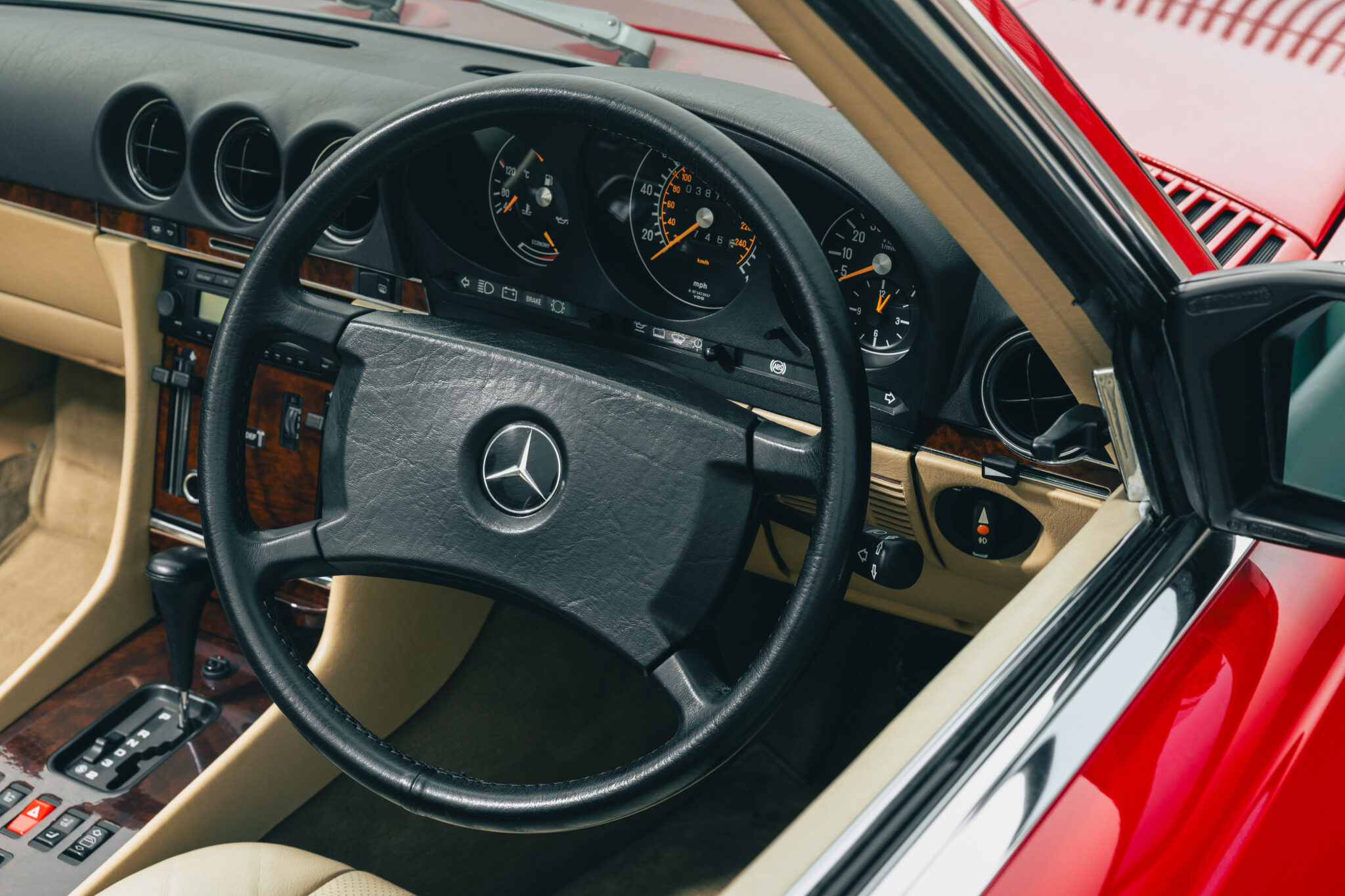 1989 Mercedes-Benz R107 300 SL RHD Auto Signal Red (568) with Cream ...